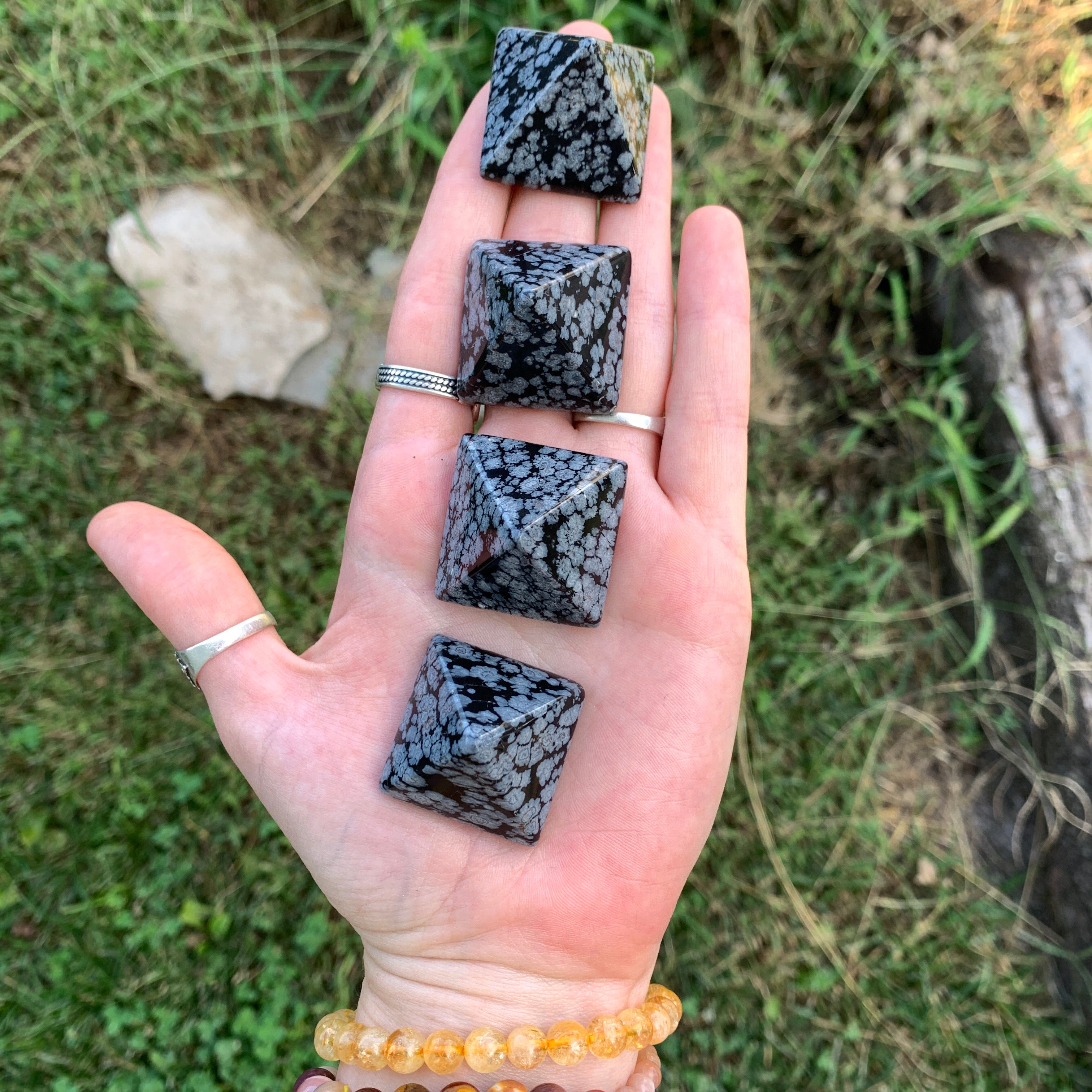 Snowflake Obsidian Pyramid – Cosmic Connections